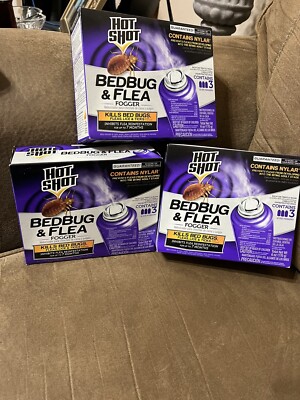 3 Boxes 9 Cans Hot Shot FOGGER Insect Killer INDOOR BED BUGS & FLEA | eBay