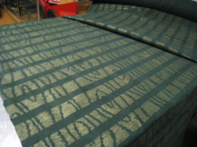 Novasuede Dark Green Gold Lines Suede Fabric 10m Boat Camper Motorhome ...