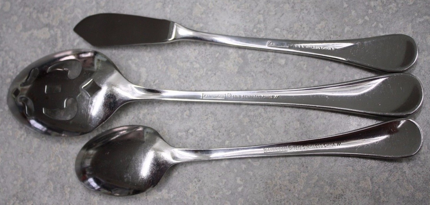 Cambridge CBS116 Stainless PIERCED SERVING SPOON, BUTTER SPREADER ...