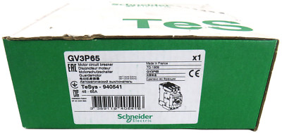SCHNEIDER ELECTRIC GV3P65 94051 MOTOR CIRCUIT BREAKER New | eBay