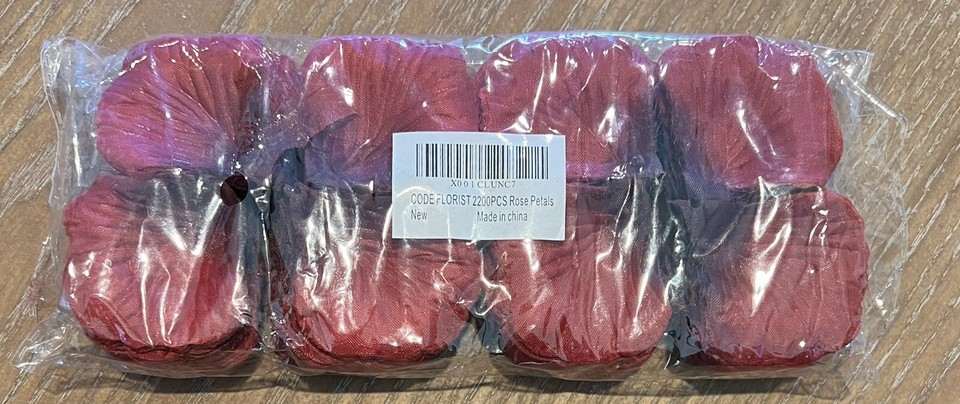 CODE FLORIST 2200 PCS Dark-Red Silk Rose Petals Wedding Flower ...