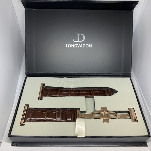 Longvadon Caiman Series Womens Brown Leather Wristwatch Band Size M 38 ...