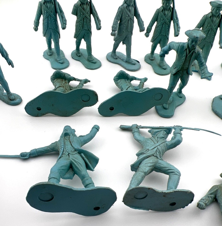 Marx Revolutionary War Colonial Soldier Blue Plastic Toy Figures Lot of ...