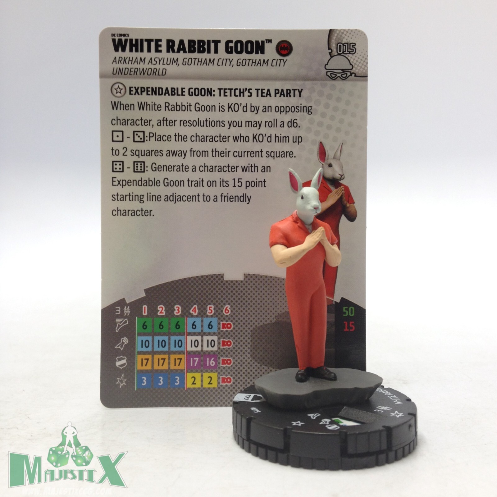 Heroclix DC Notorious set White Rabbit Goon #015 Common figure w/card ...