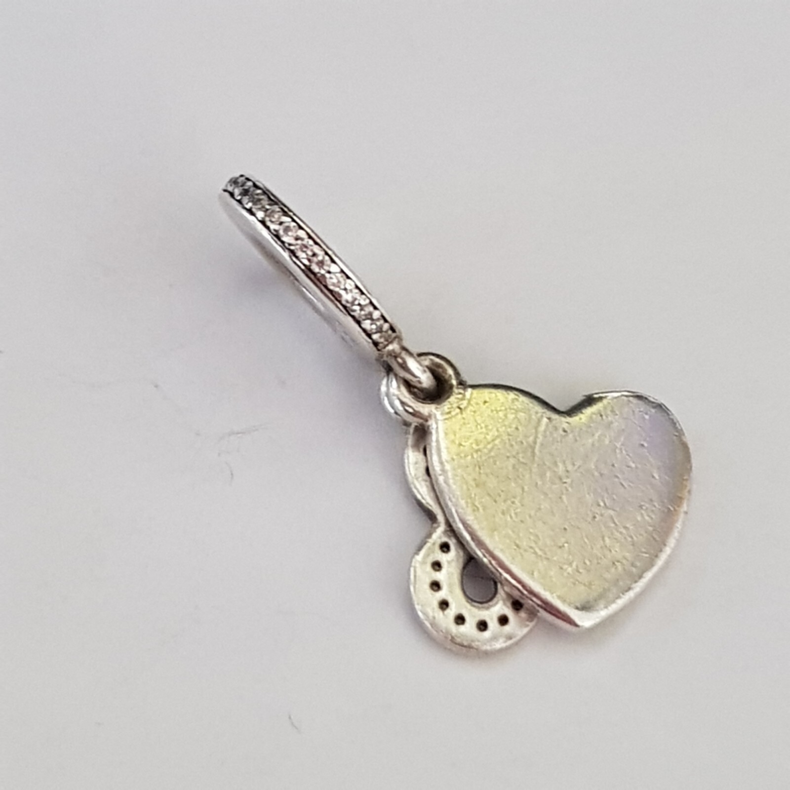 Authentic PANDORA Silver Forever Friends Heart Hanging Charm - 791948CZ ...