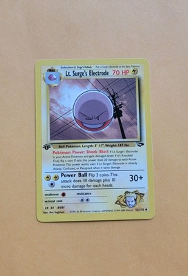 LT. SURGE’S ELECTRODE 1st Edition Gym Challenge - 52/132 - Uncommon ...