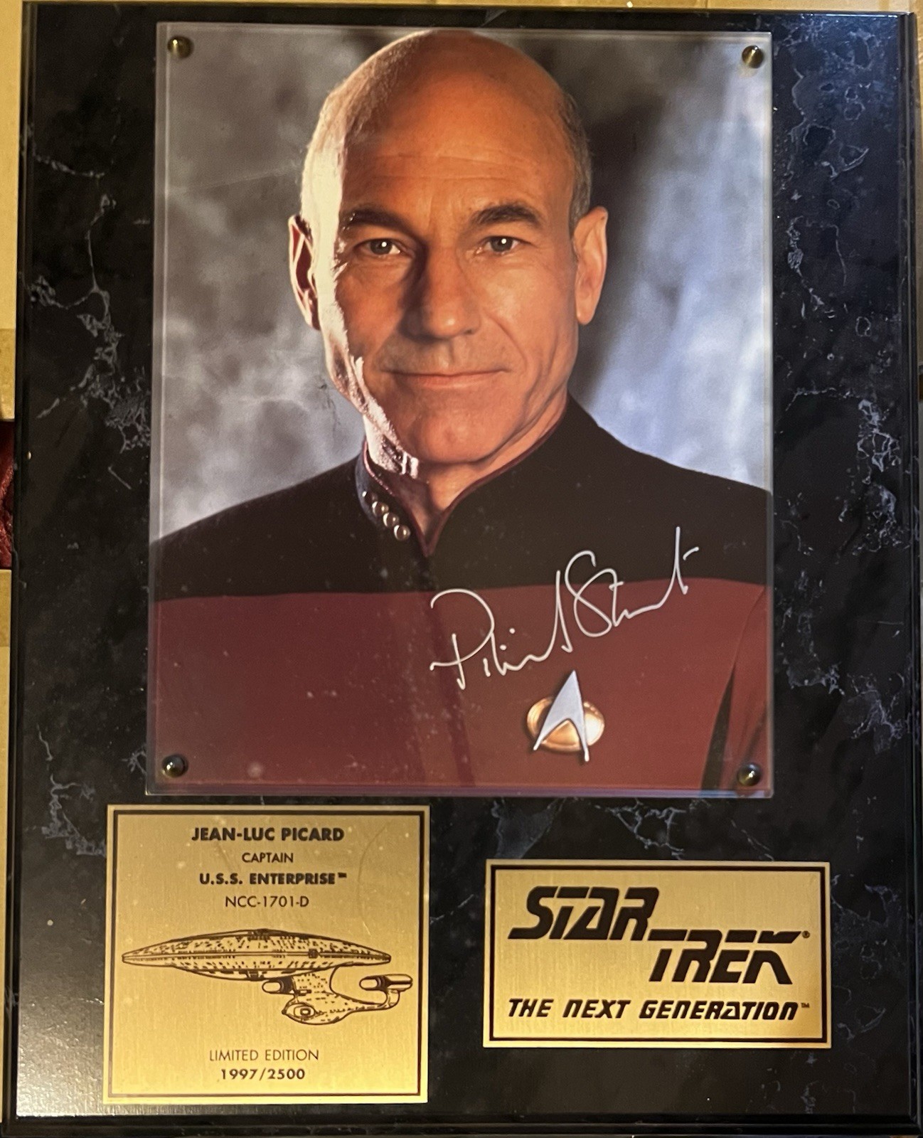 PATRICK STEWART Autographed 1991 Limited Edition Plaque. | eBay