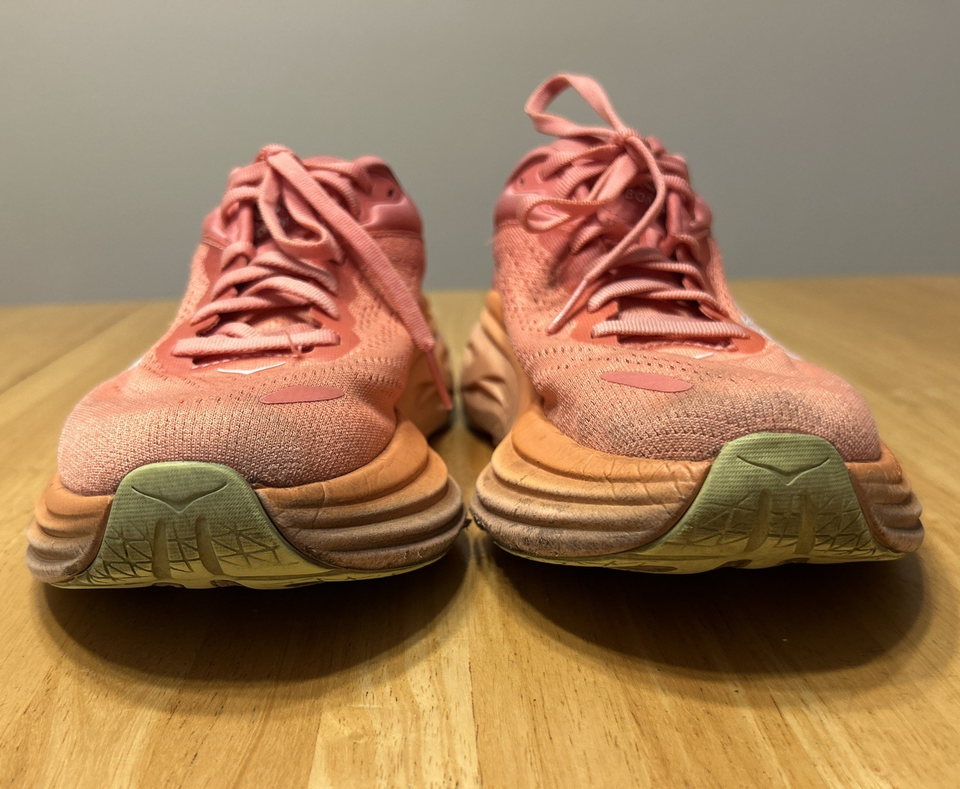 Hoka One One Bondi 8 Women's Sneakers Coral Papaya Mesh Running Size 7 ...