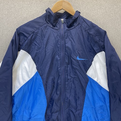 Vintage 90s Nike Windbreaker Jacket Mens Large Blue Color Block Retro ...