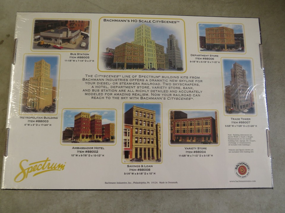 Spectrum Bachmann HO Scale Cityscenes Variety Store Model Kit for Train ...