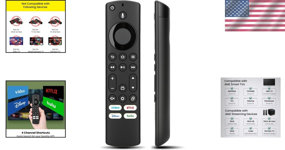 Versatile Remote Control for Insignia, Toshiba & Amazon Fire TV – Voice ...