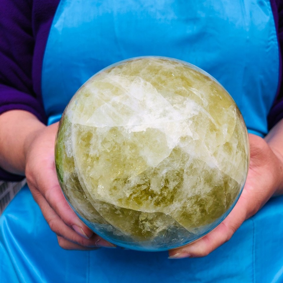 5.41LB Natural Yellow crystal ball Quartz Citrine sphere Mineral ...