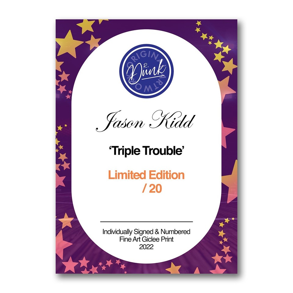 Jason Kidd Triple Trouble Sketch Card Limited 01/20 Dr. Dunk Signed Art ...