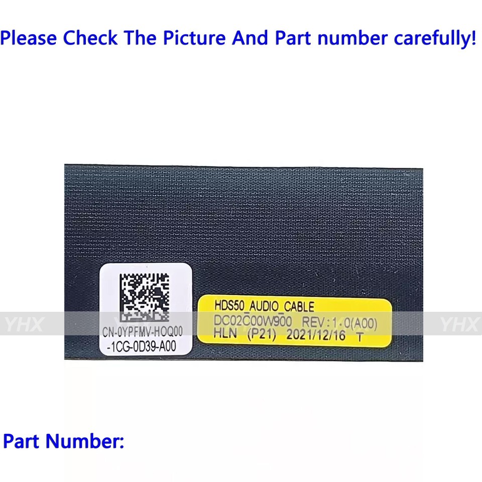 New For DELL Alienware X15 R2 HDS50 AUDIO CABLE DC02C00W900 YPFMV ...