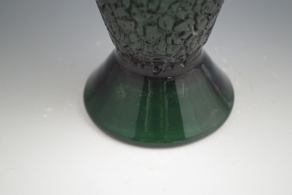 ANTIQUE ITALY DARK GREEN TREE BARK TEXTURED LARGE VASE ROUGH PONTIL | eBay