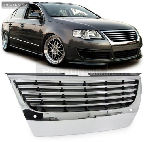 Front Chrome Grill R line R36 with PDC holes For VW Passat B6 3C 05-10 ...