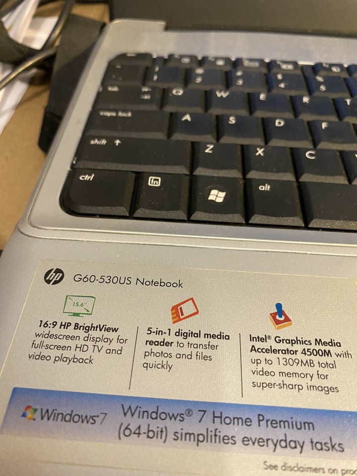 HP G60-530US 15.6in Notebook/Laptop | Intel Pentium Dual-Core T4300 | 2 ...