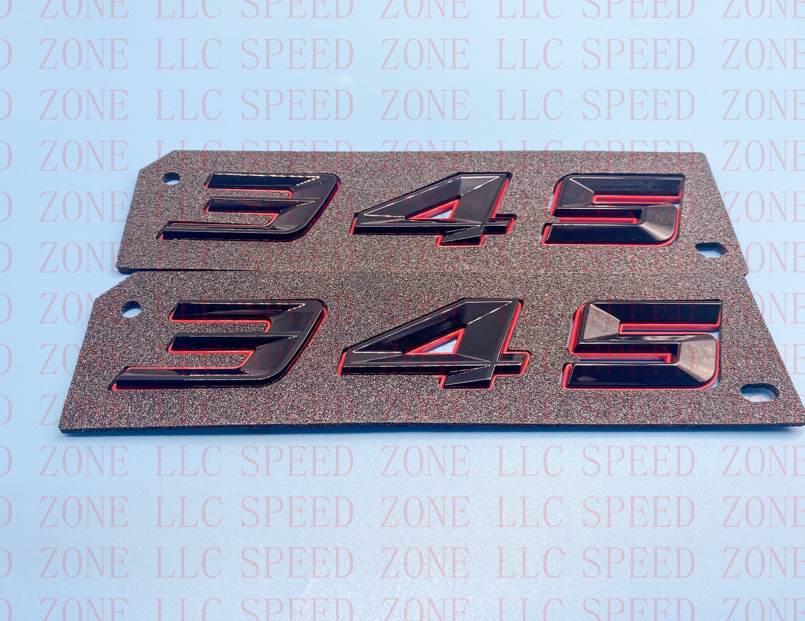 (2pc) 345 Badge Emblem For MOPAR HEMI Passenger & Driver Side Black Red ...