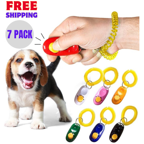 Dog Clicker Training Agility Trainer Click 7 Pack Multicolor with Wrist ...