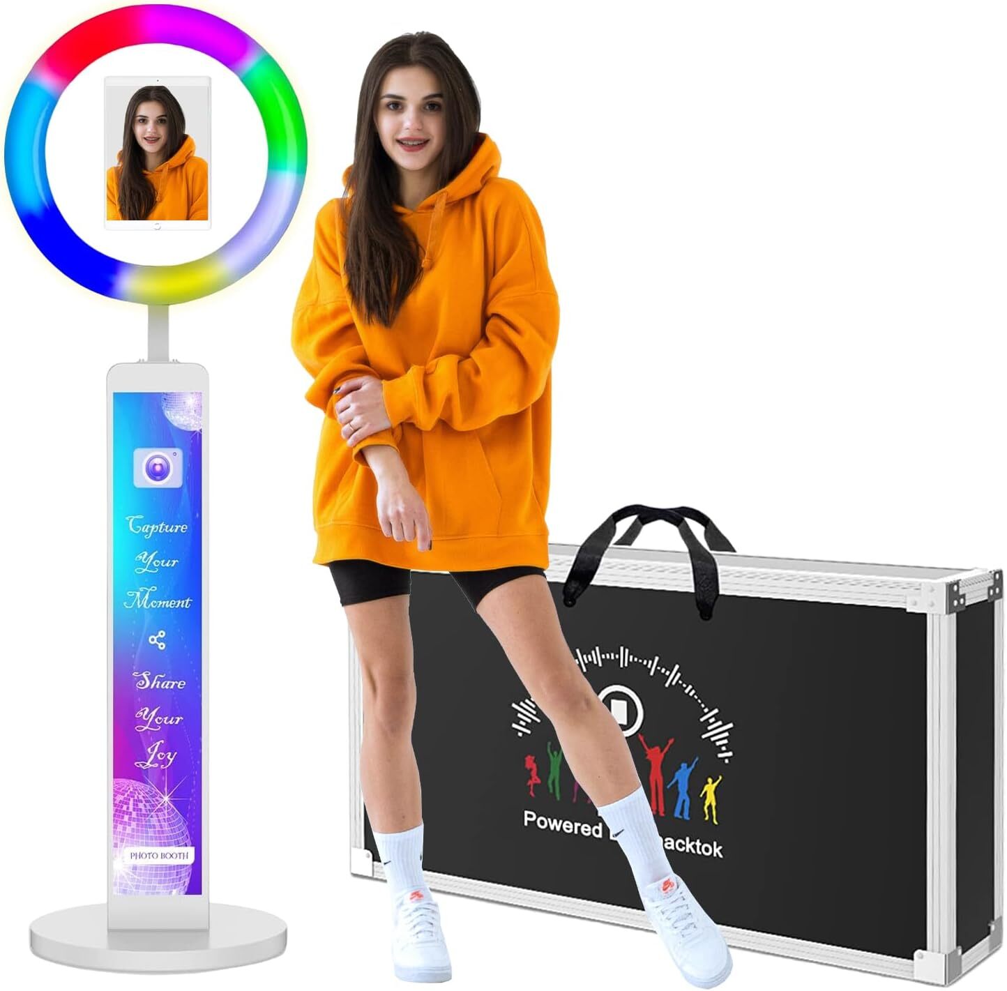 Portable iPad Photo Booth Shell Stand Selfie Machine w/Flight Case ...