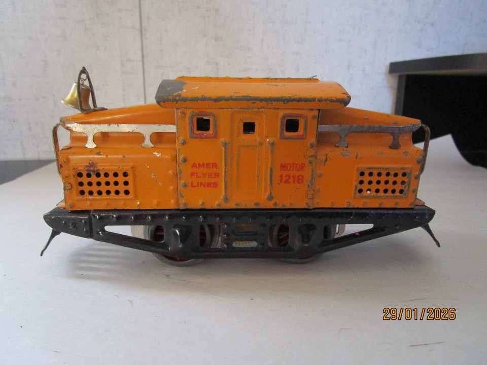 American Flyer, O Gauge, Uncommon Prewar Orange 1218 Loco | eBay