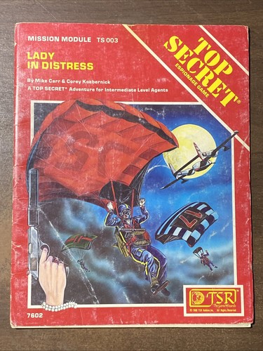 1982 TSR TOP SECRET ESPIONAGE GAME MISSION MODULE TS 003 LADY IN ...