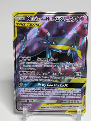 Pokemon Card Muk & Alolan Muk GX 196/214 Unbroken Bonds Tag Team Full ...