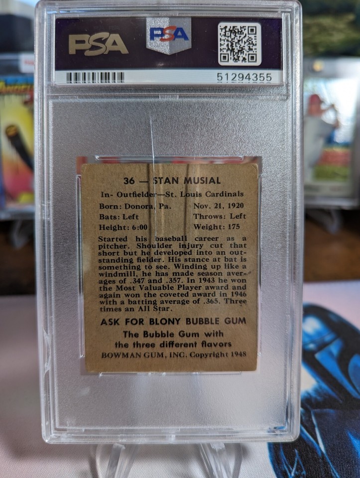 1948 Bowman STAN MUSIAL Rookie PSA 1.5 FR HOF RC Nice Eye Appeal for ...
