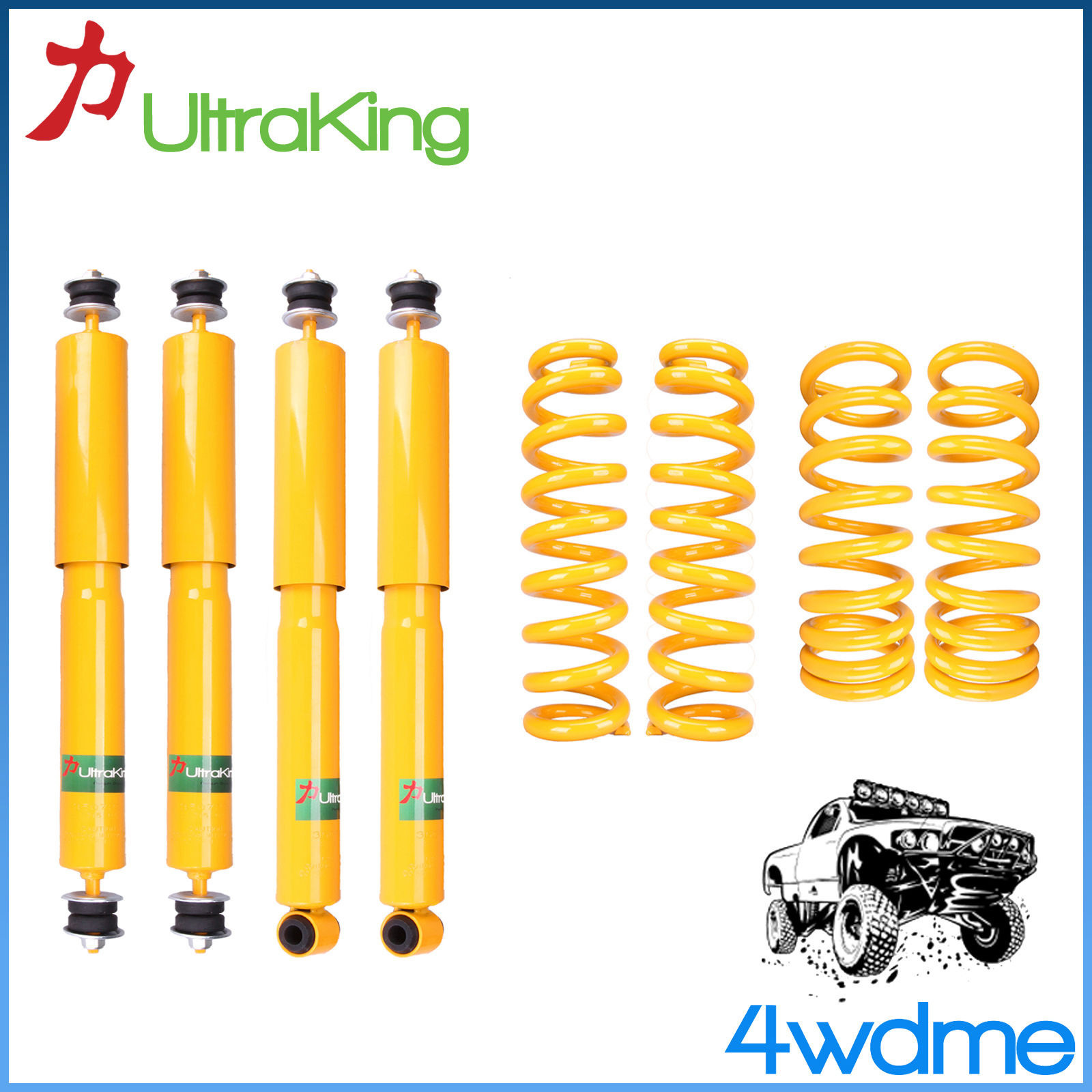 For Toyota Landcruiser 80 Series Front Rear Shock KING Coil Springs 2 ...
