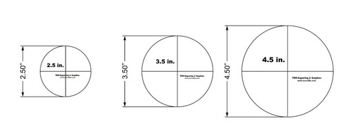 3 Piece Circle Template Set - Actual Size 2.5, 3.5, 4.5 Inches 1/4 ...