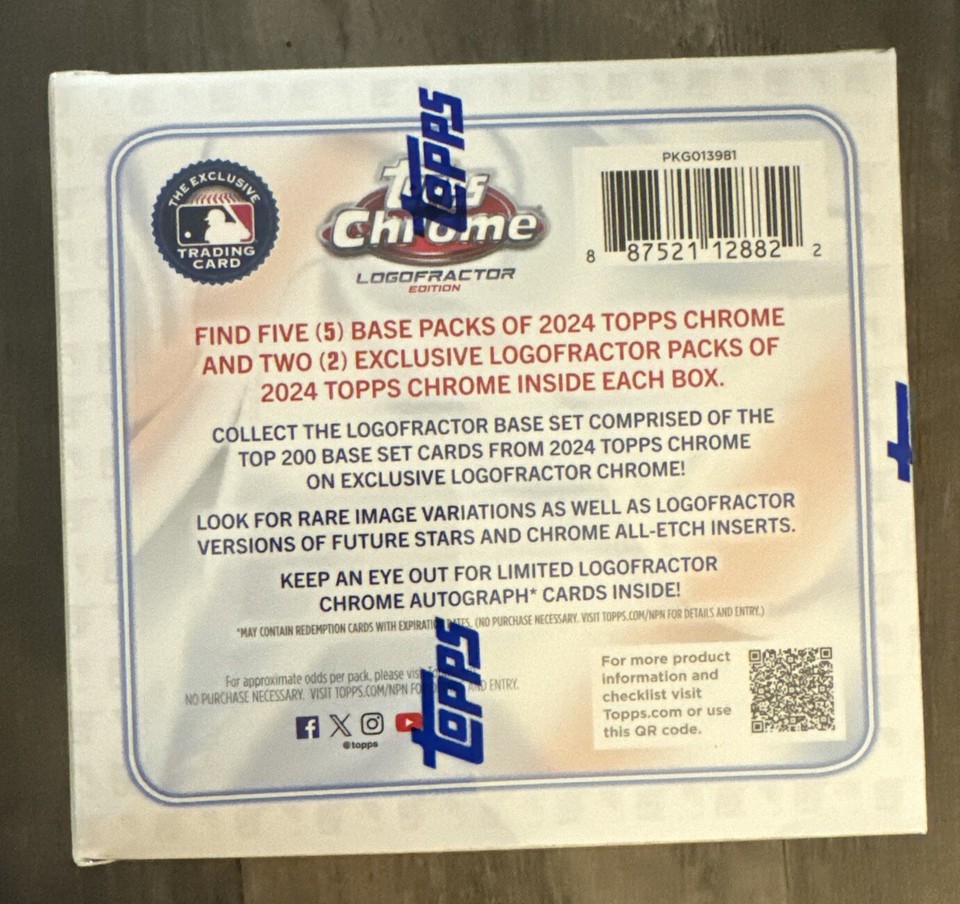 2024 MLB Topps Chrome Logofractor Edition New Sealed Hobby Box | eBay