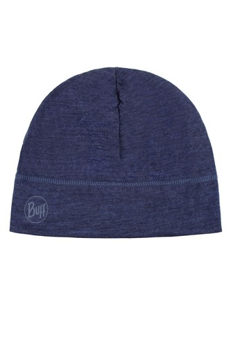 BUFF Lightweight Merino Wool Plain Beanie Hat in One Size Black or Blue ...