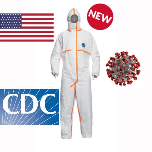 DuPont Protective Coverall PPE Tyvek 800J Hazmat Bunny Suit ASTM F1670 ...