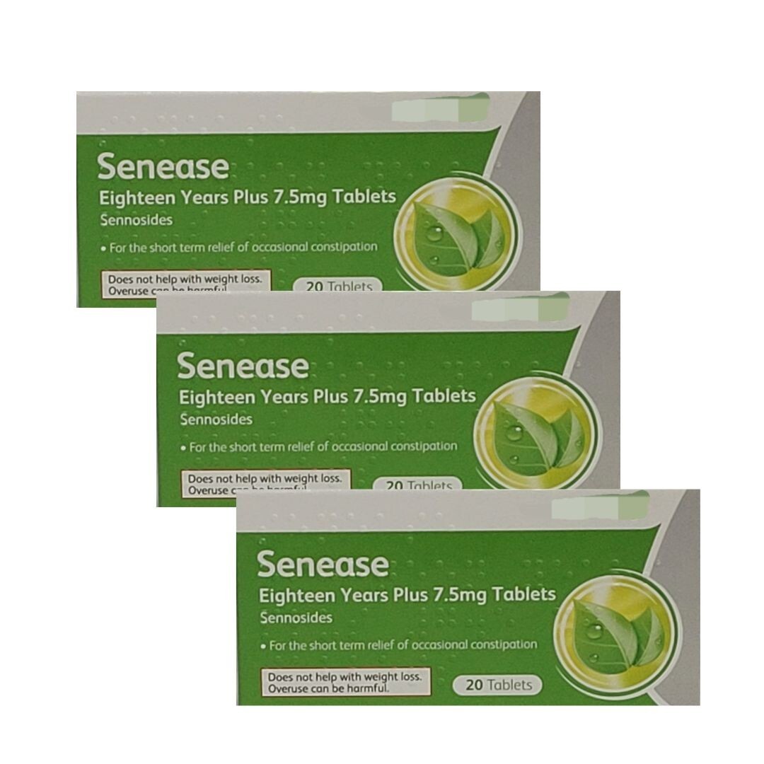 Senease Laxative 7.5mg - Relieve Occasional Constipation - 60 Tablets ...