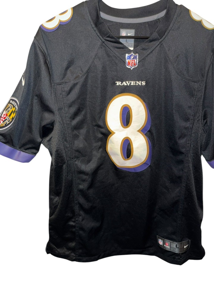 Authentic Nike Baltimore Ravens Lamar Jackson NFL Football Jersey Black ...