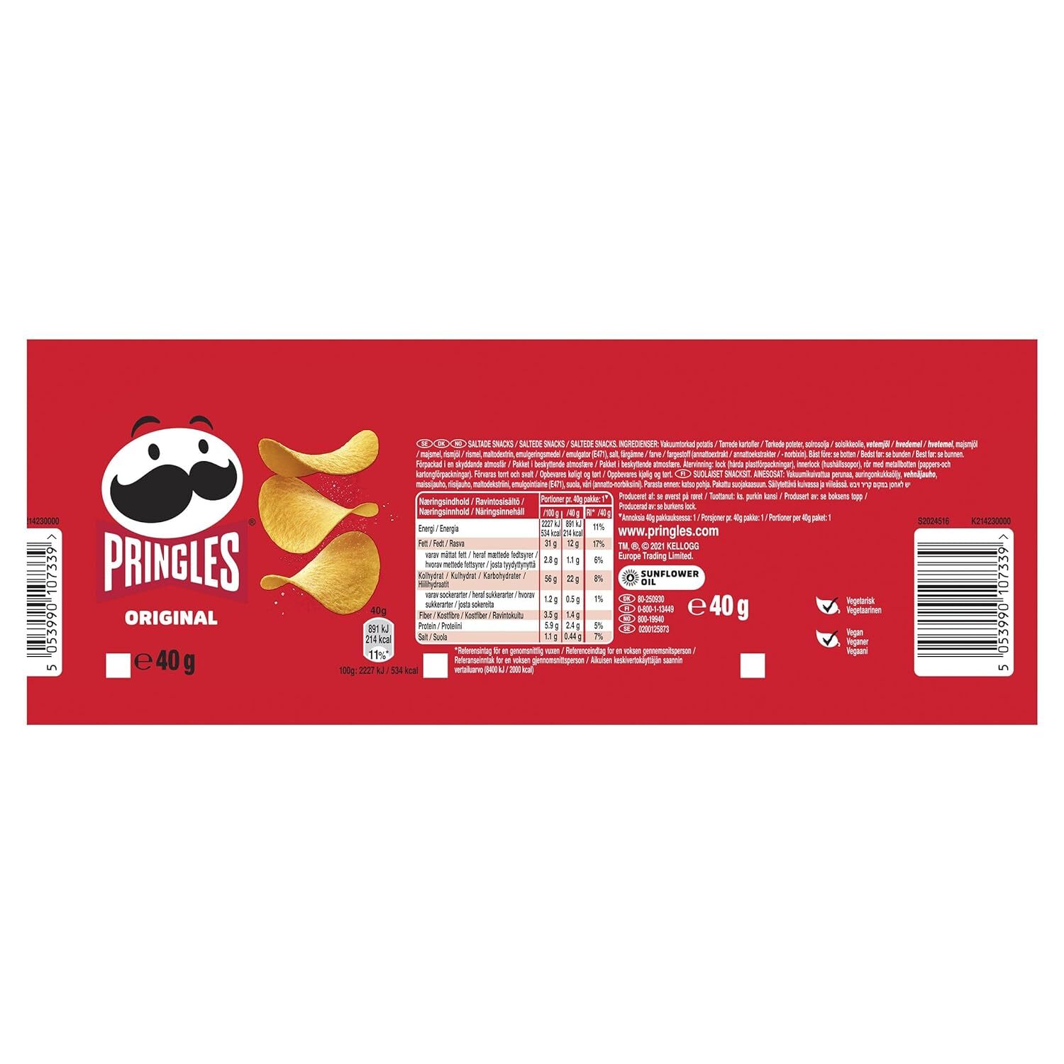 Pringles Original (12 X 40 G) – Der Unwiderstehliche Snack-Klassiker in ...