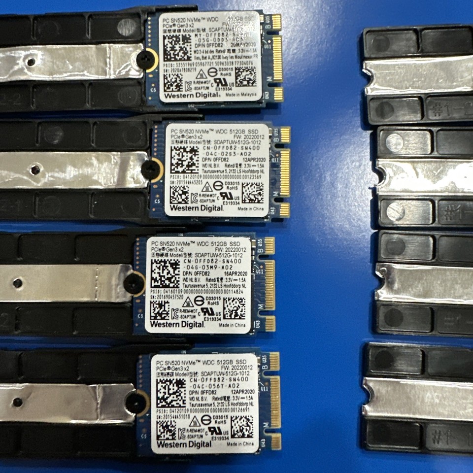Western Digital SN520 512gb PCIe Gen3x2 NVMe SSD Solid State Drive ~lot ...