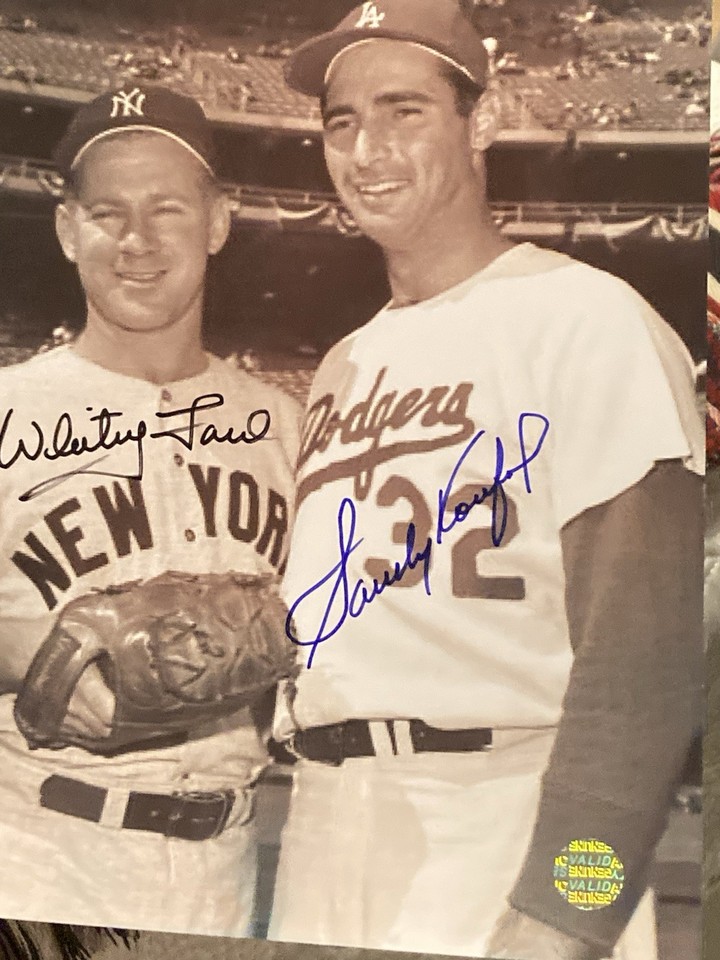 Sandy Koufax / Whitey Ford Autographed signed 8x10 Photo with COA. HOF ...