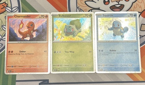 Pokémon 151 Promo Bulbasaur Charmander Squirtle SVP 046 047 048 Kanto ...