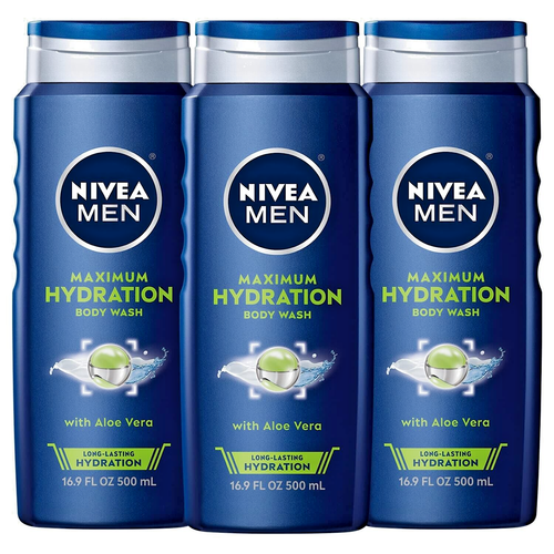 3 Pack NIVEA Maximum Hydration Body Wash Soap Aloe Vera for Dry Skin 16 ...