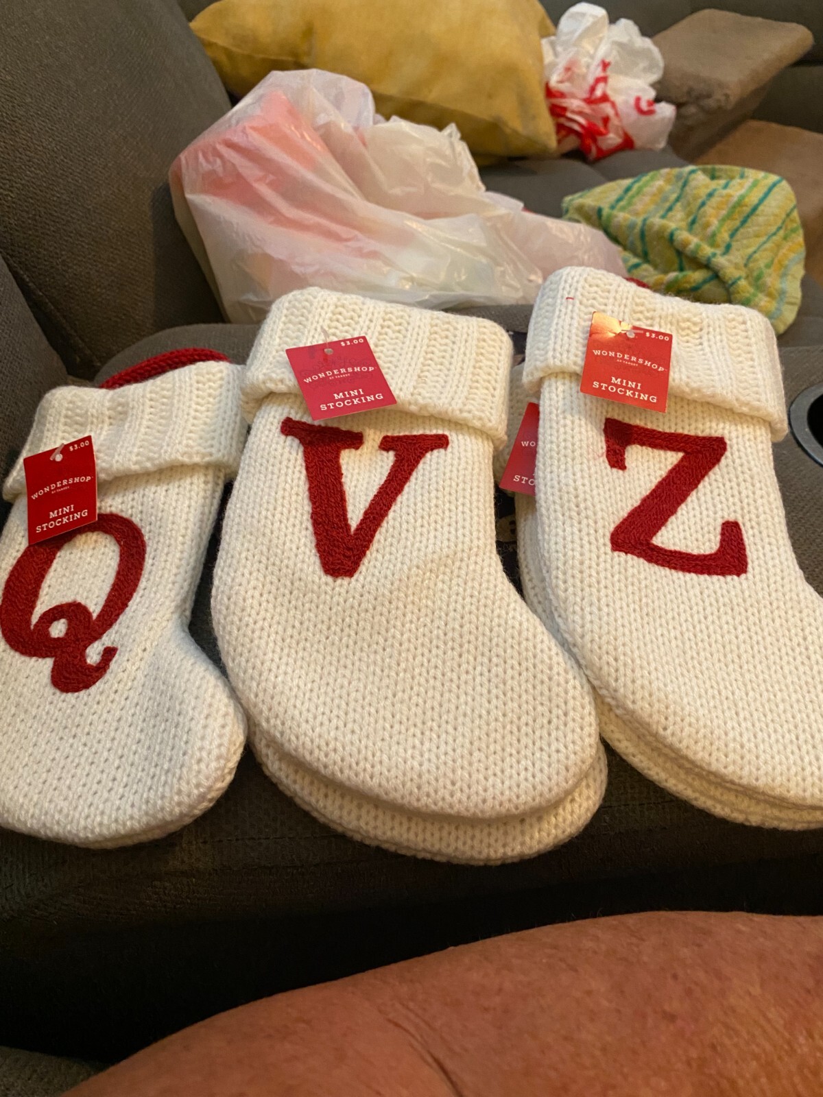 New 8" Mini Wondershop Knit Monogram Stocking Z V Q Initial Target ...