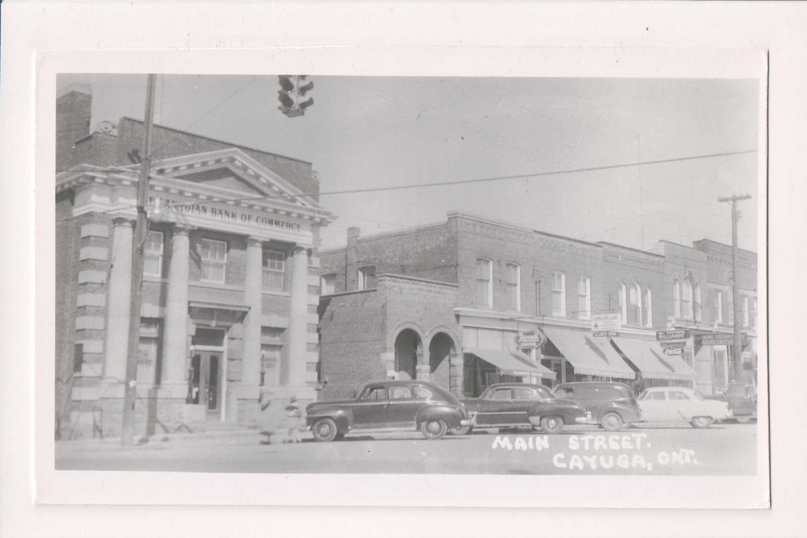 L-240 Cayuga Ontario Canada Main Street Scene Cars Stores Real Photo ...