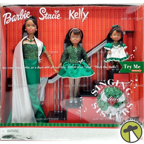 Barbie Singing Holiday Sisters Barbie Stacie and Kelly African American ...