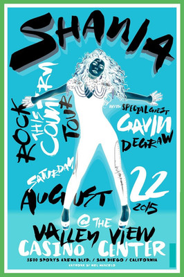 2015 SHANIA TWAIN CONCERT POSTER WALLART PRINT SAN DIEGO CALIFORNIA ...