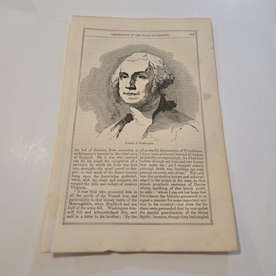 Portrait Of President George Washington c. 1853 Engraving (395) | eBay