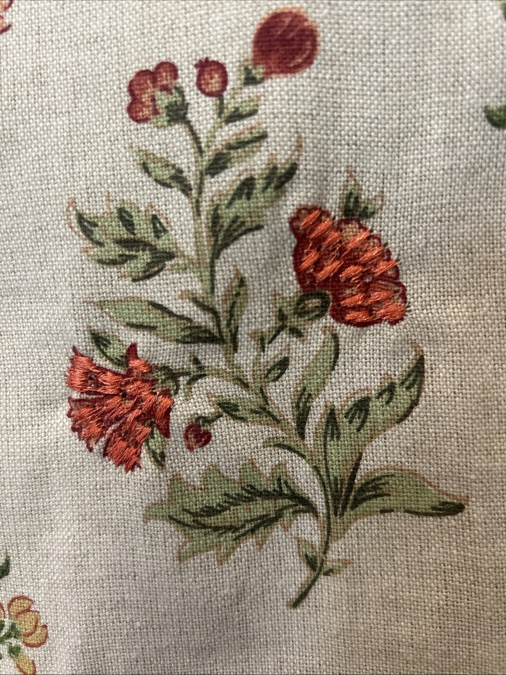 New Rachel Ashwell Cotton Floral Block Print Embroidered Drapes 50x96 ...