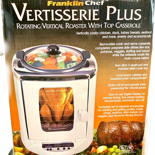 Rotisserie chicken Vertisserie Plus Rotating Vertical Roaster w Top ...