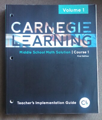 Carnegie Learning Middle School Math Solution Course 1 9781609728786 | eBay