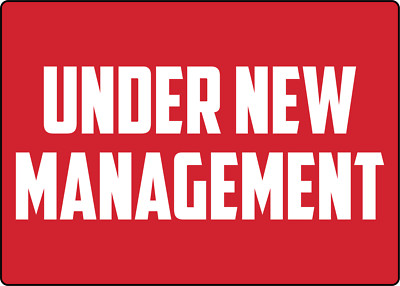 UNDER NEW MANAGEMENT, STOREFRONT ADVERTISING | Adhesive Vinyl Sign ...