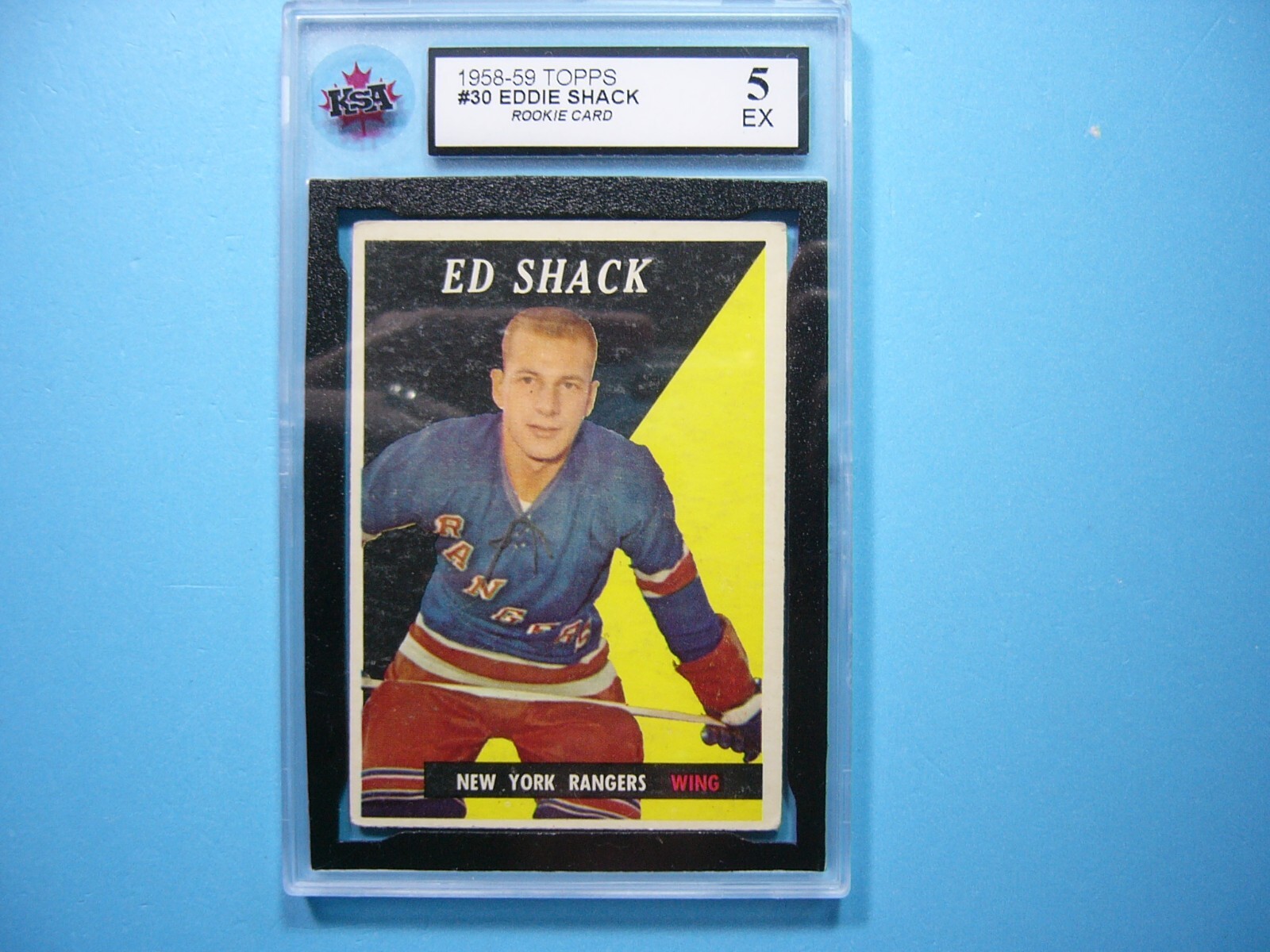 1958/59 TOPPS NHL HOCKEY CARD #30 EDDIE SHACK ROOKIE KSA 5 EX 58/59 ...